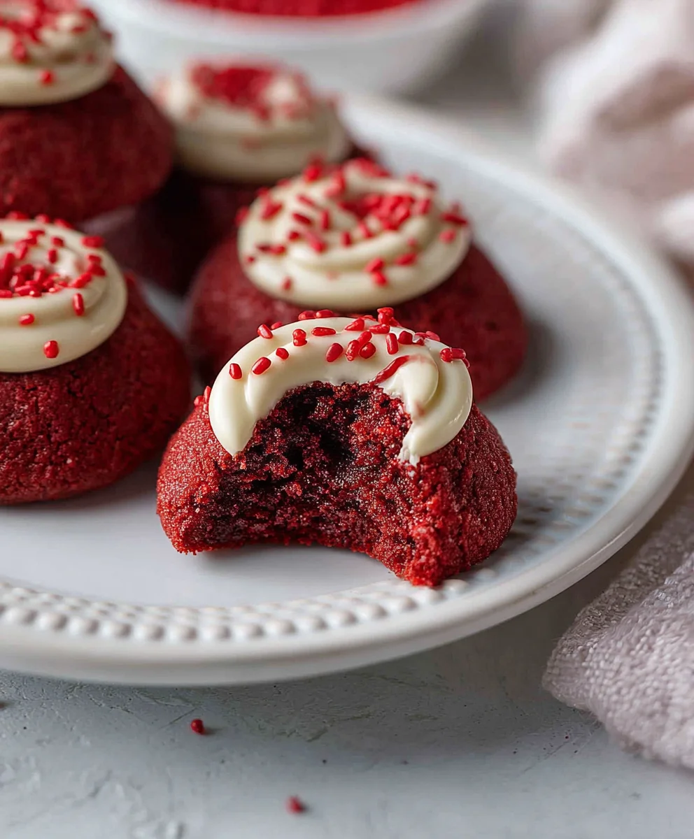 Hershey's Red Velvet Blossoms-Easy Festive Cookies - Chef Strawberry